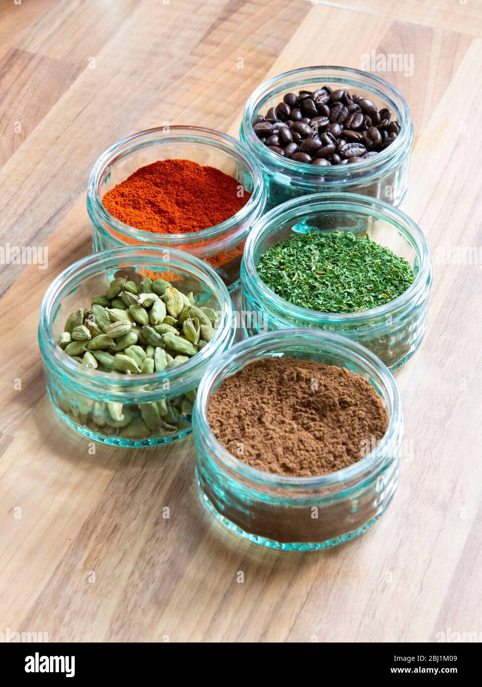 Jars of spices and beans and herbs Stock Photo - Alamy