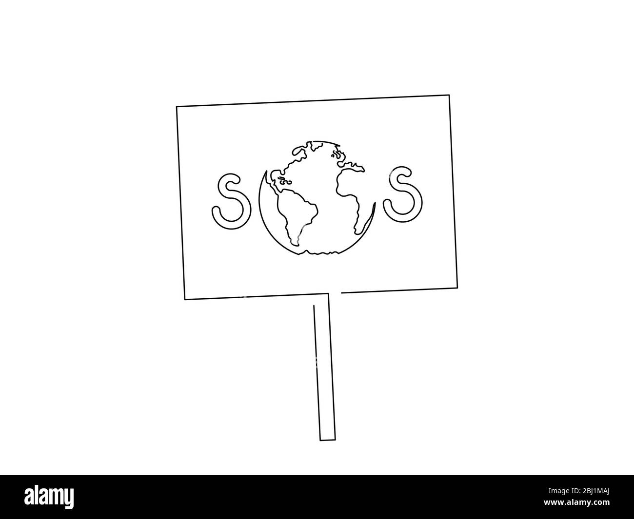 Activists holding a banner isolated line drawing, vector illustration ...