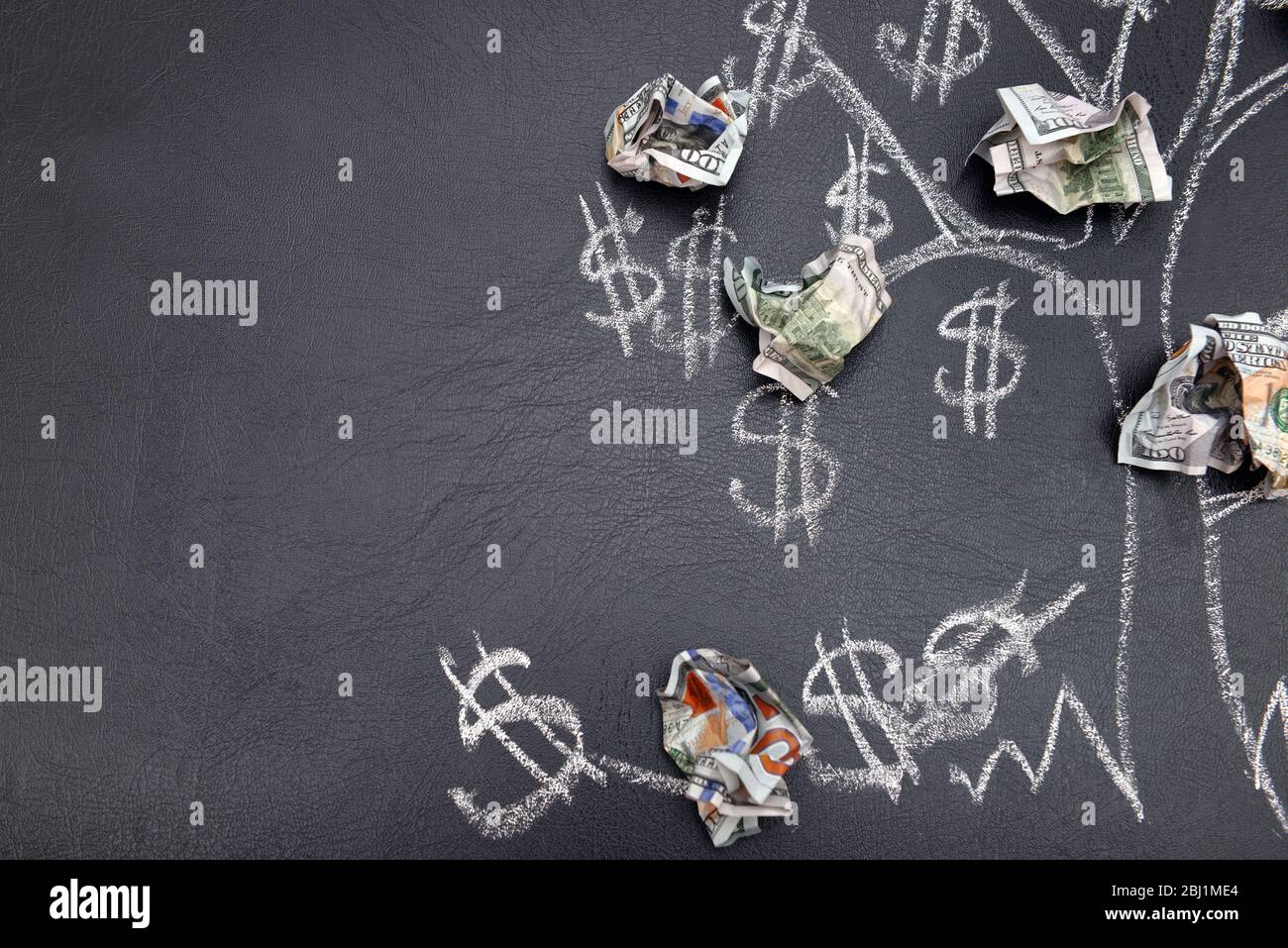 Money tree drawing on blackboard close up Stock Photo - Alamy