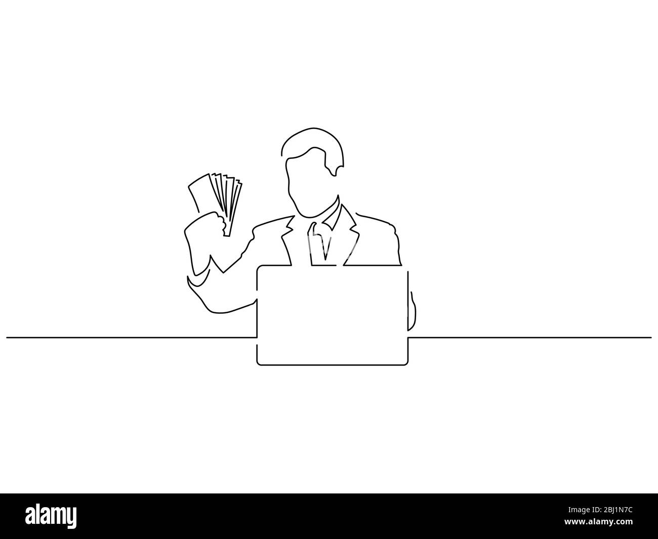 People using a laptop isolated line drawing, illustration design ...