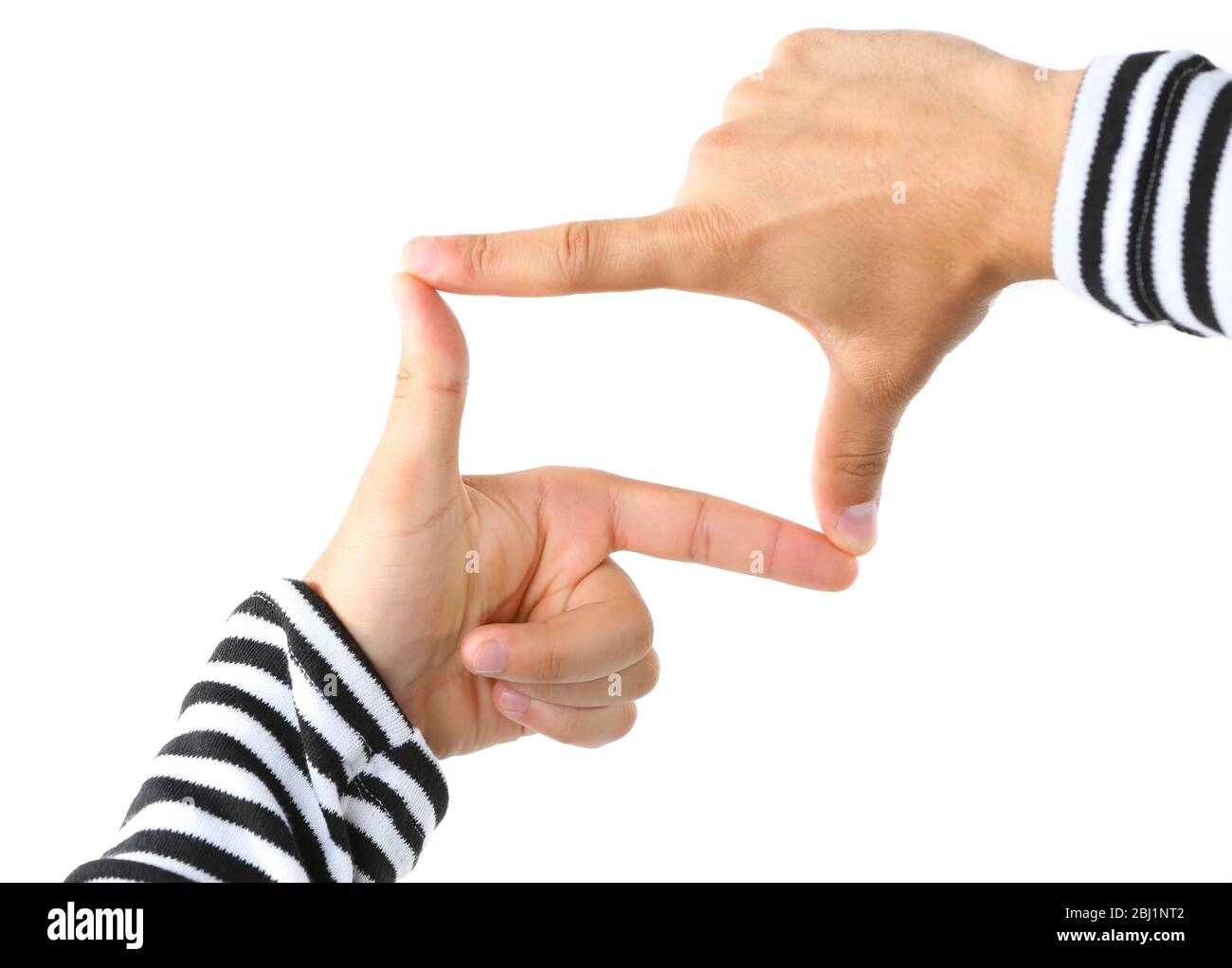 Finger frame isolated on white Stock Photo - Alamy