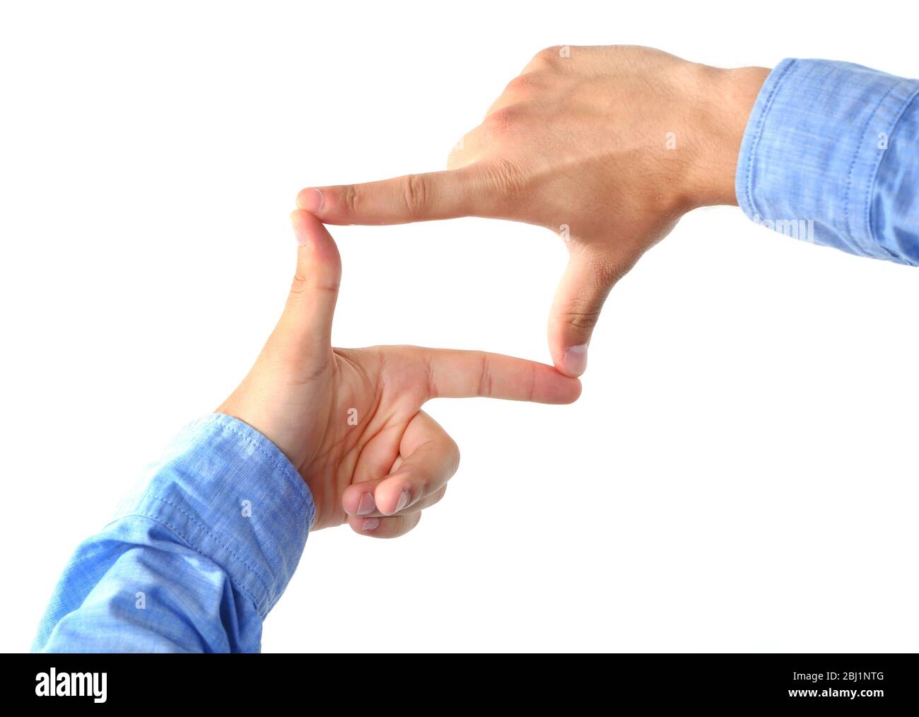 Finger frame isolated on white Stock Photo - Alamy