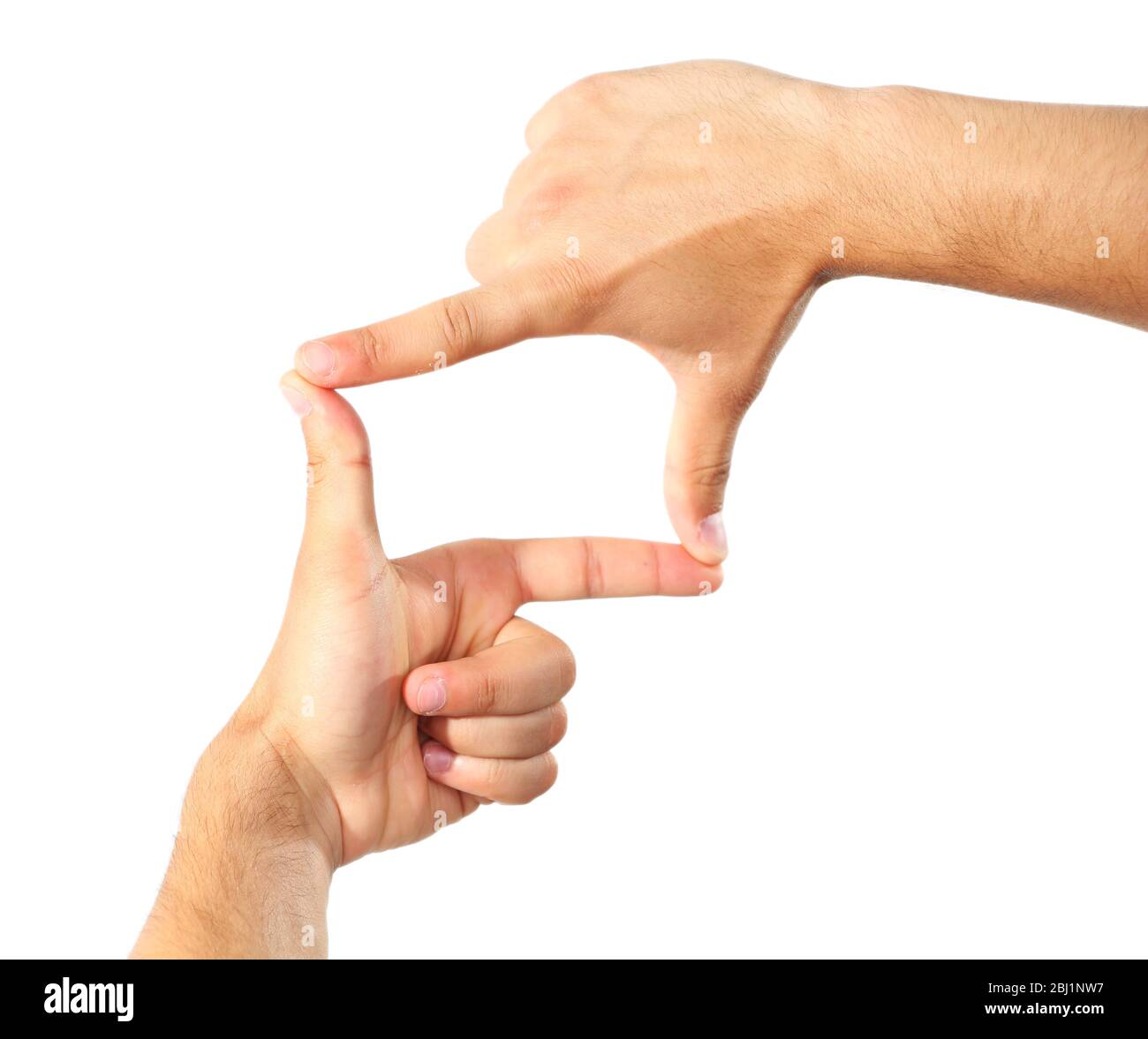 Finger frame isolated on white Stock Photo - Alamy