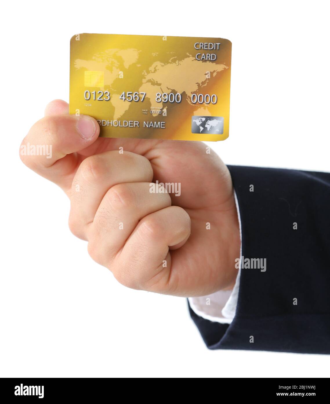 Hand holding credit card, isolated on white Stock Photo - Alamy