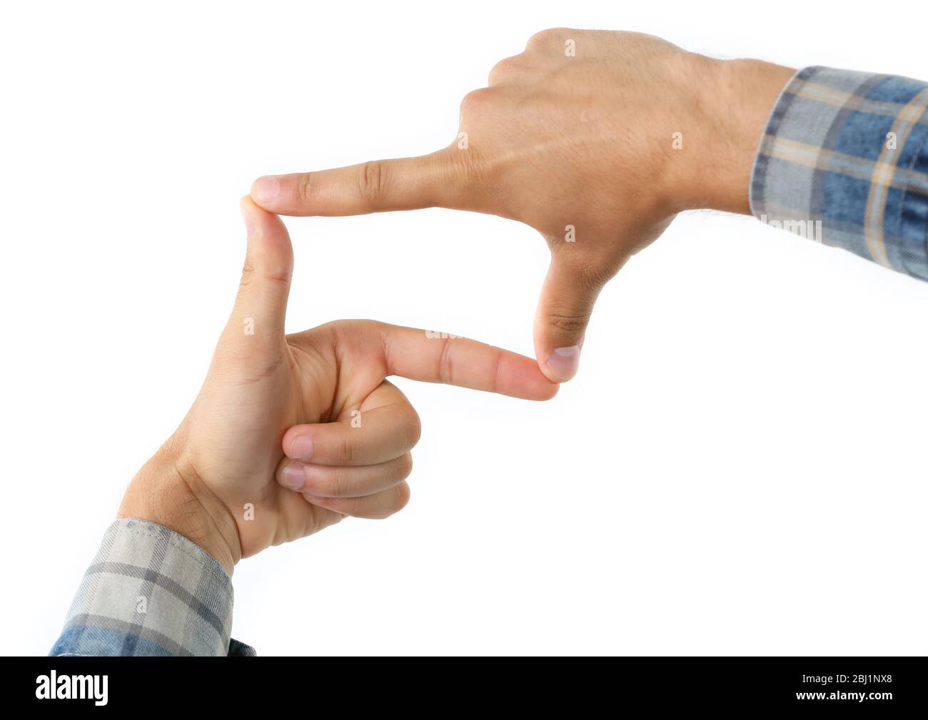 Finger frame isolated on white Stock Photo - Alamy