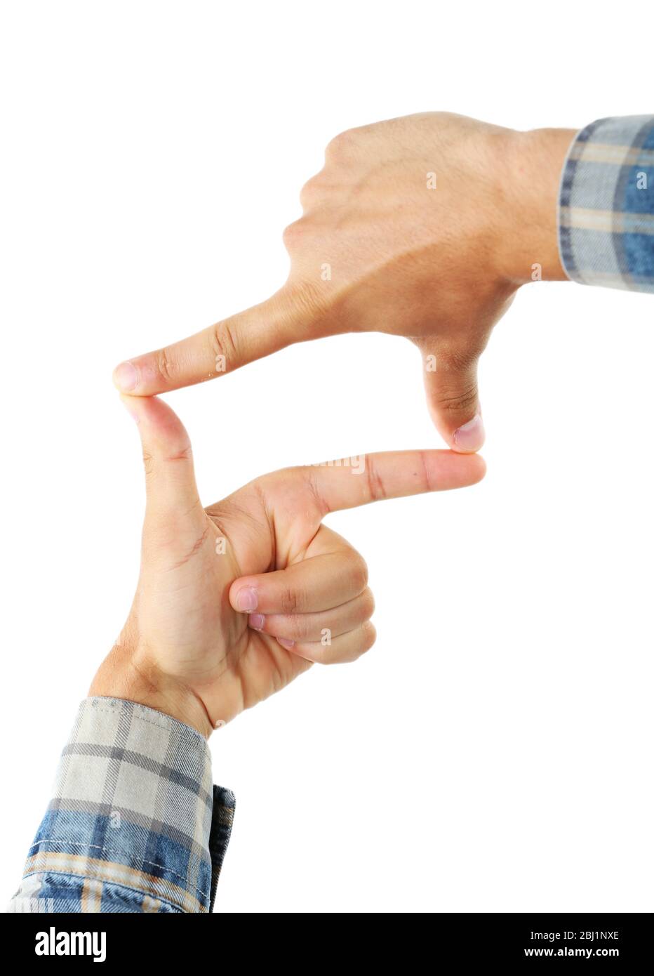 Finger frame isolated on white Stock Photo - Alamy