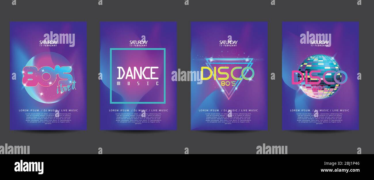electronic dance music cover template for club party flyer, colorful ...