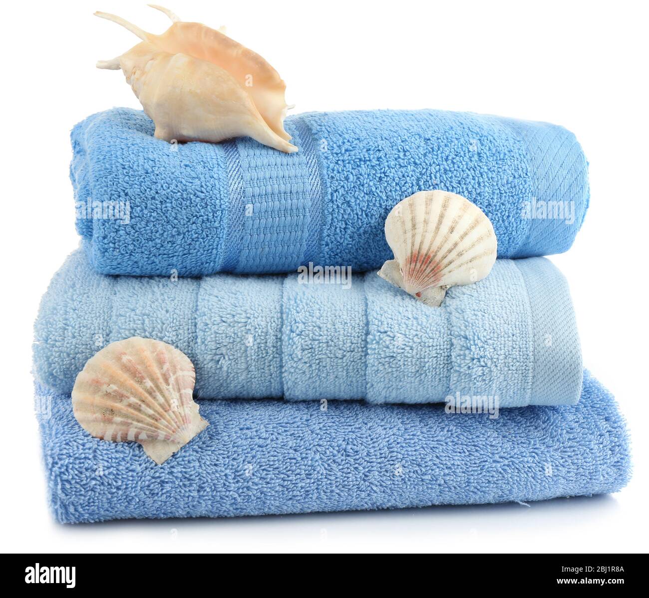 Stack of colorful towels isolated on white Stock Photo - Alamy