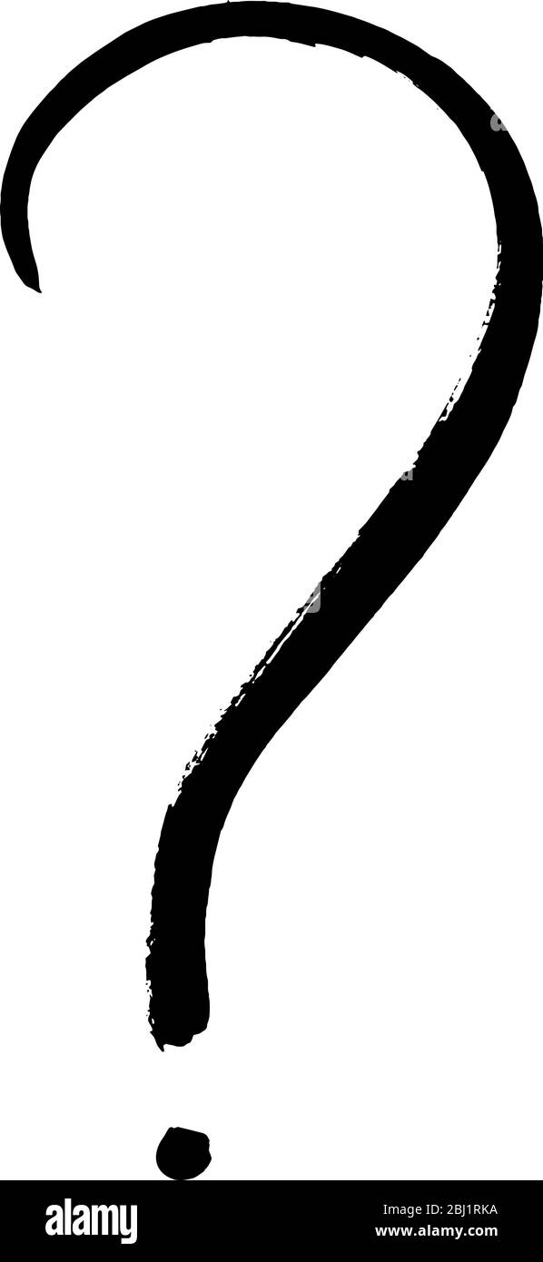 Vector question mark, hand drawn in ink, black and white concept Stock ...