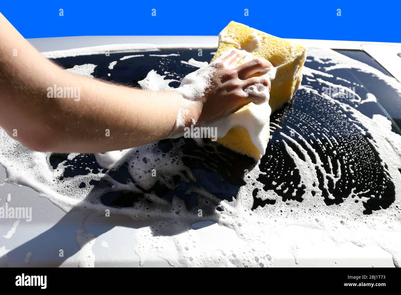 Hand washing car window Stock Photo - Alamy