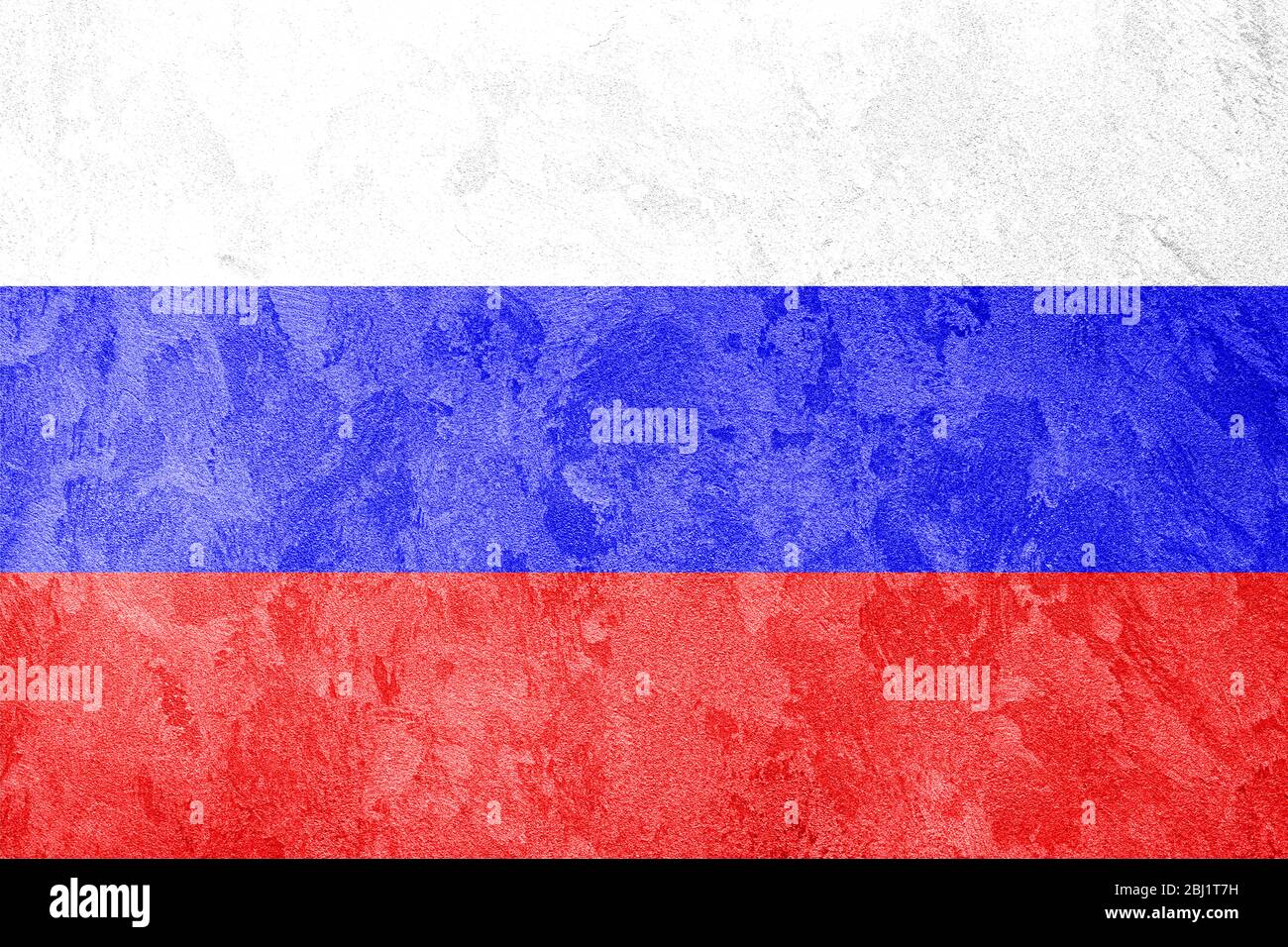 Russian Federation flag on concrete, cement or decorative stucco ...