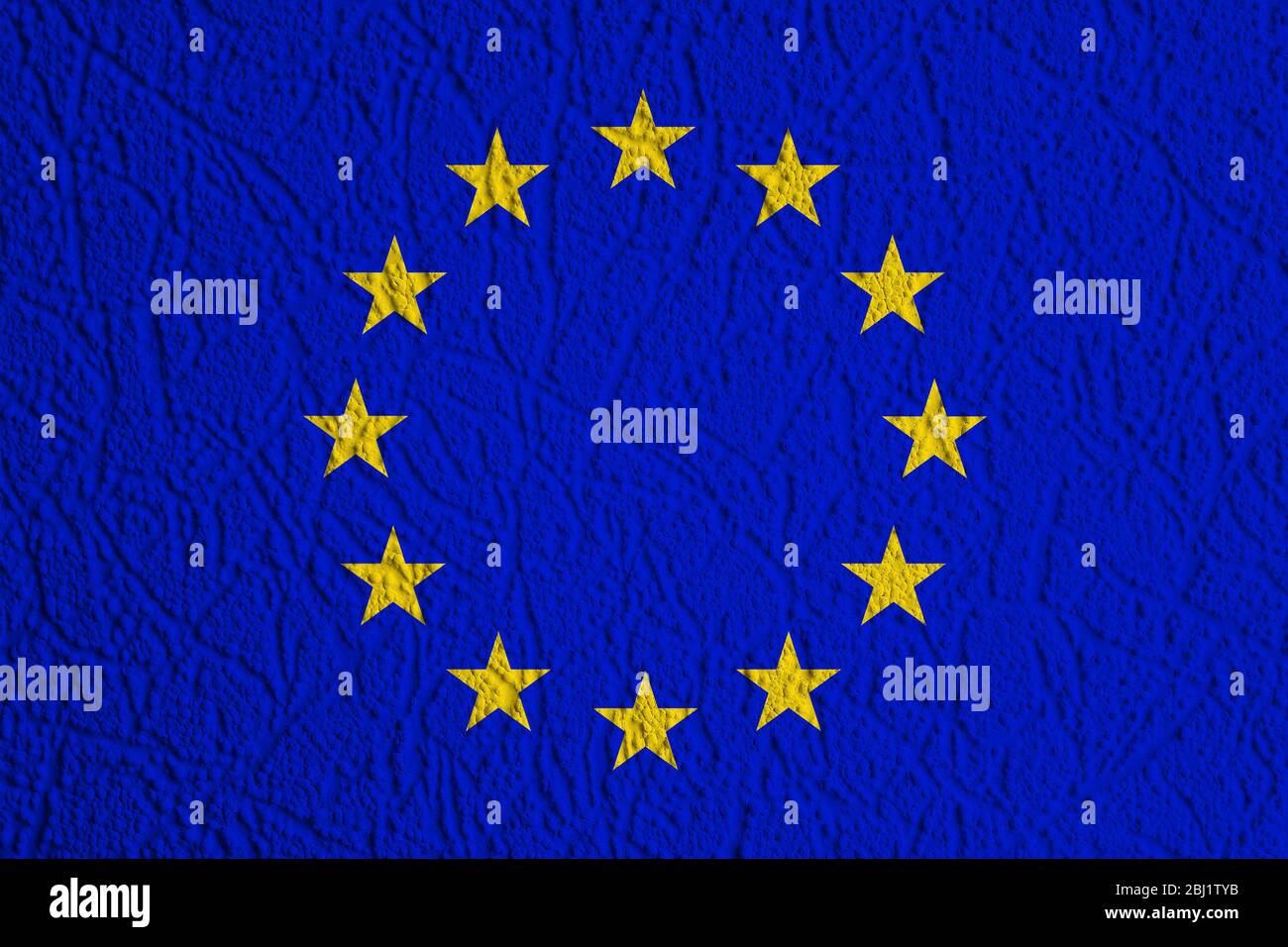 European Union flag on wallpaper texture. Abstract background for ...