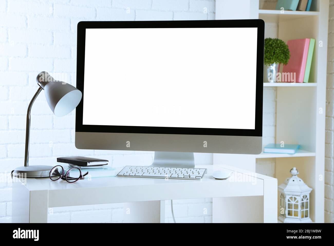 Office workplace with modern computer Stock Photo - Alamy