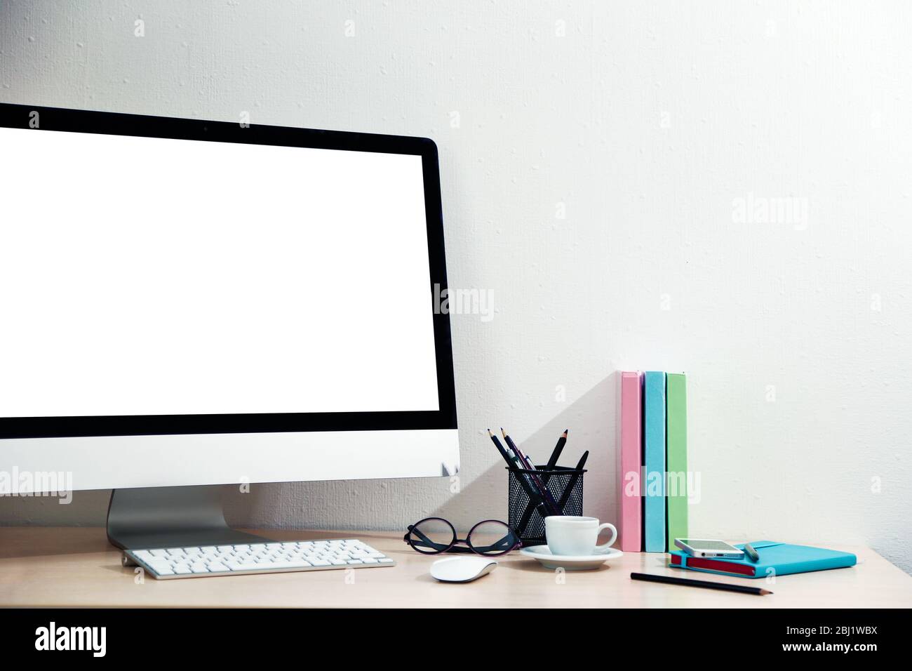 Office workplace with modern computer Stock Photo - Alamy