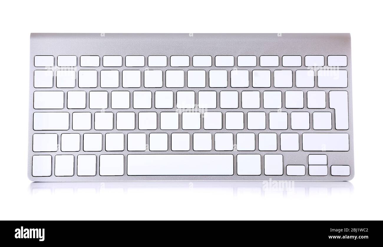 Modern computer keyboard isolated on white Stock Photo - Alamy