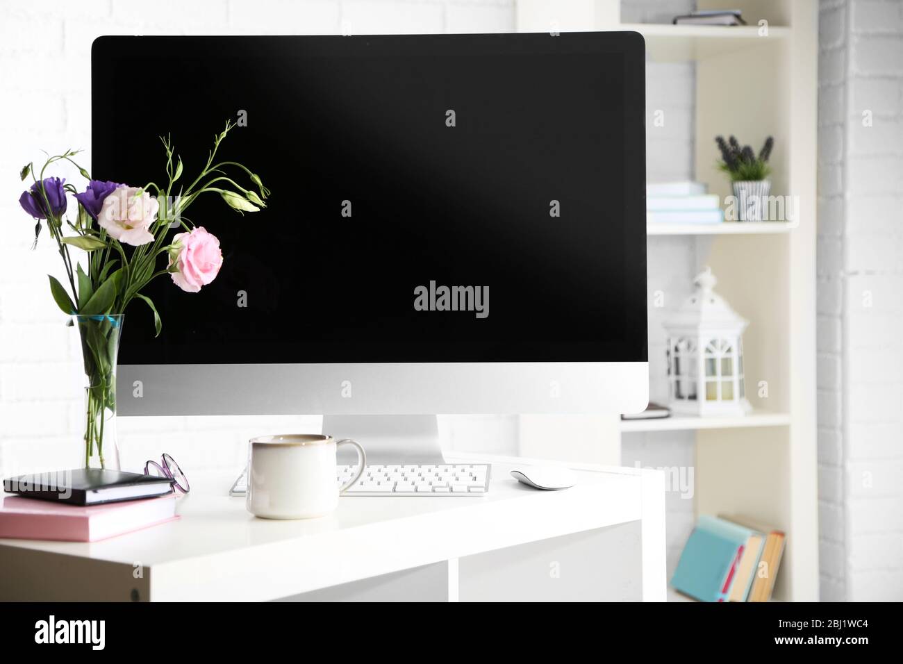 Office workplace with modern computer Stock Photo - Alamy