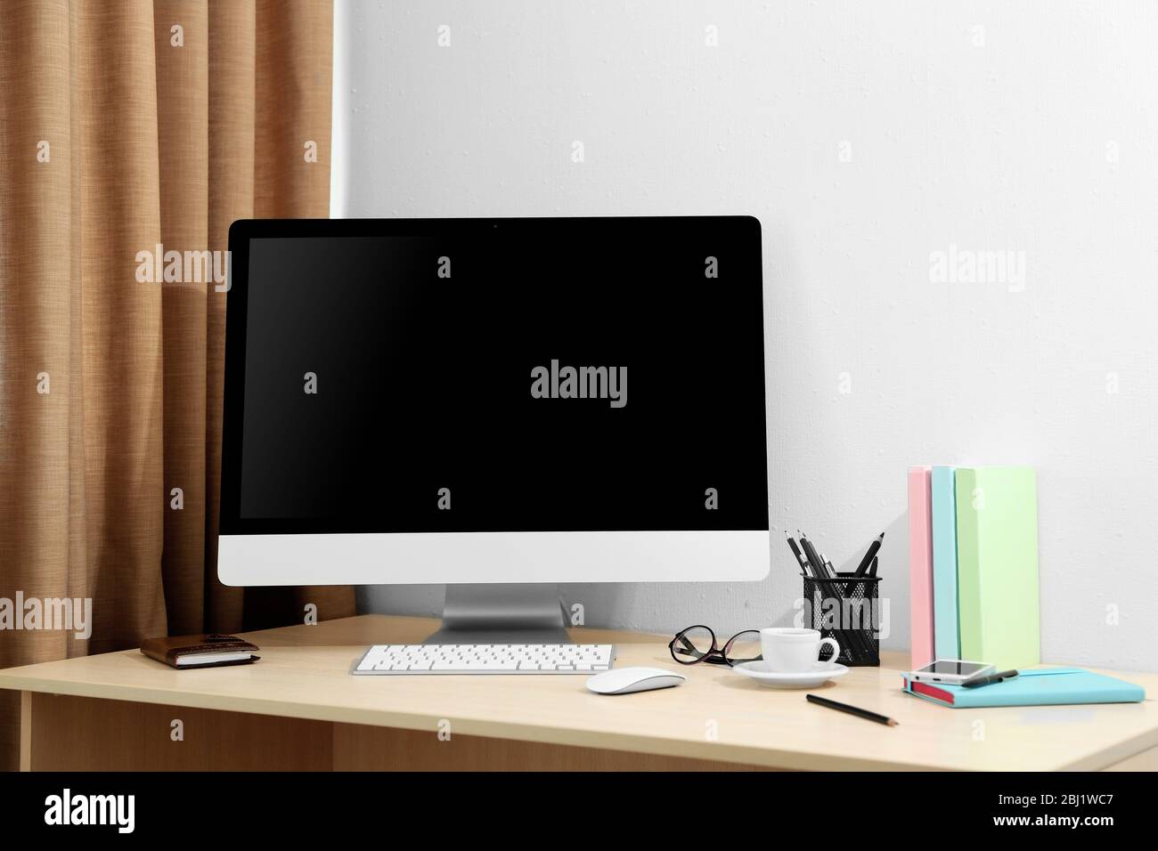 Office workplace with modern computer Stock Photo - Alamy