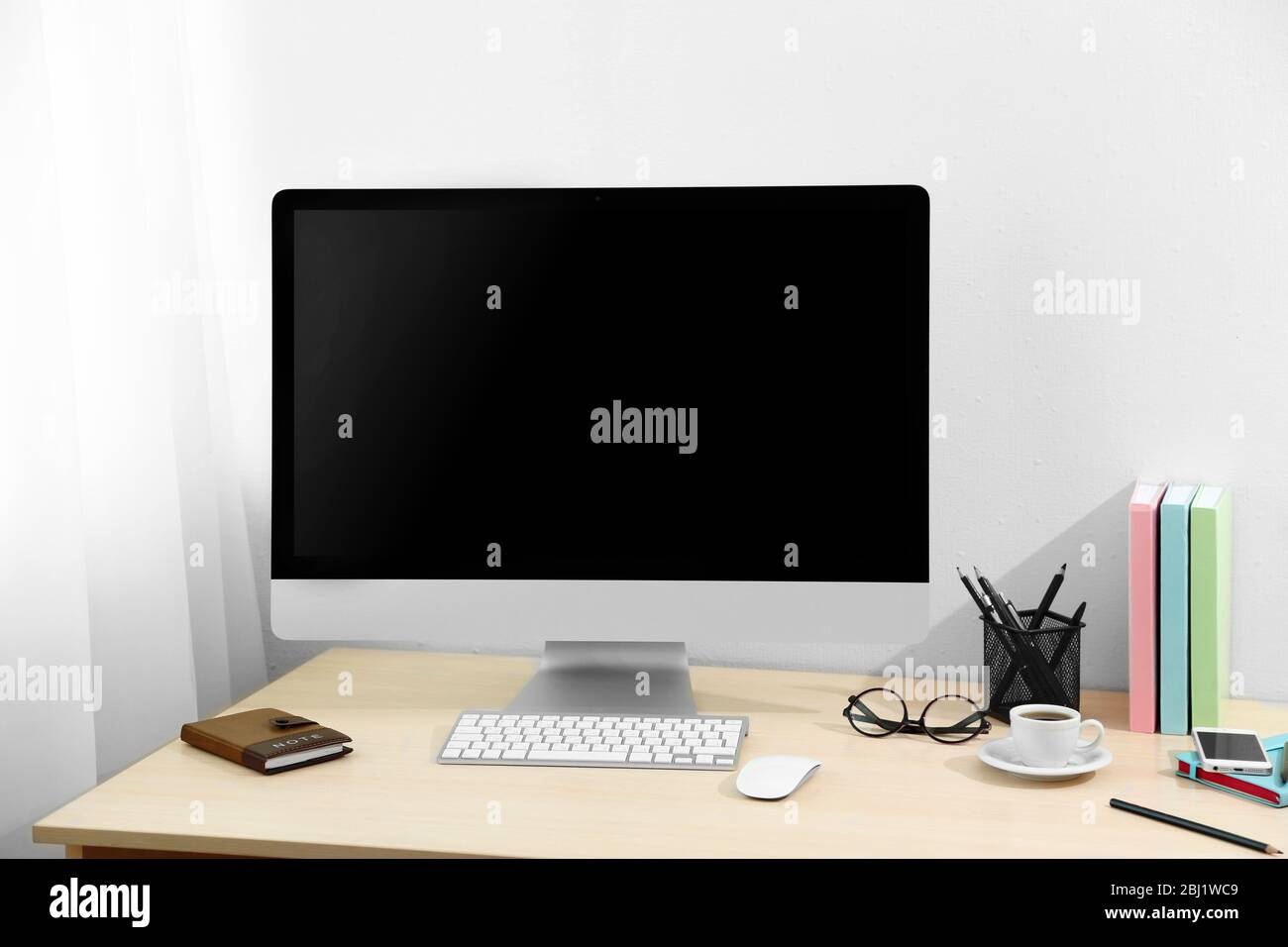 Office workplace with modern computer Stock Photo - Alamy