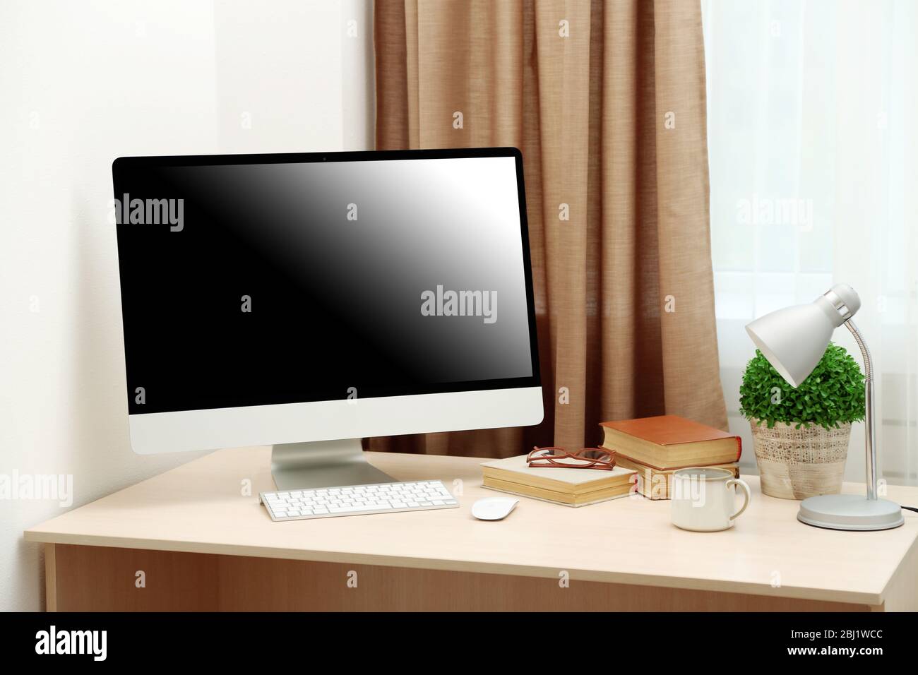 Office workplace with modern computer Stock Photo - Alamy