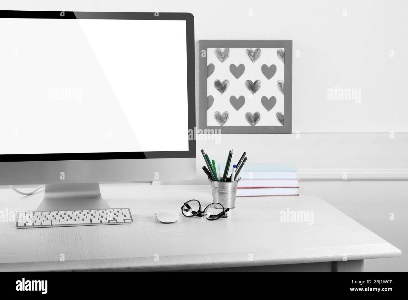 Office workplace with modern computer Stock Photo - Alamy