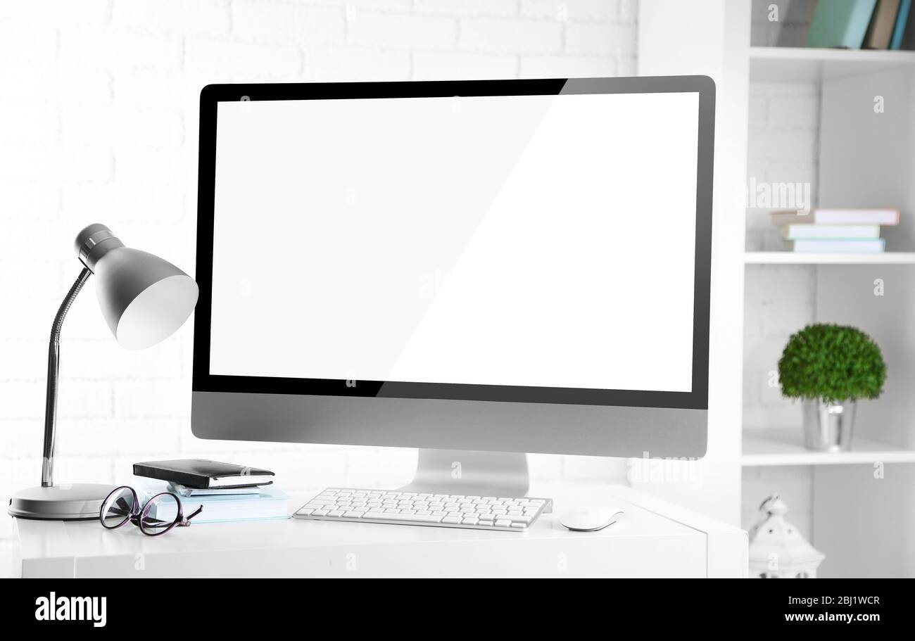 Office workplace with modern computer Stock Photo - Alamy