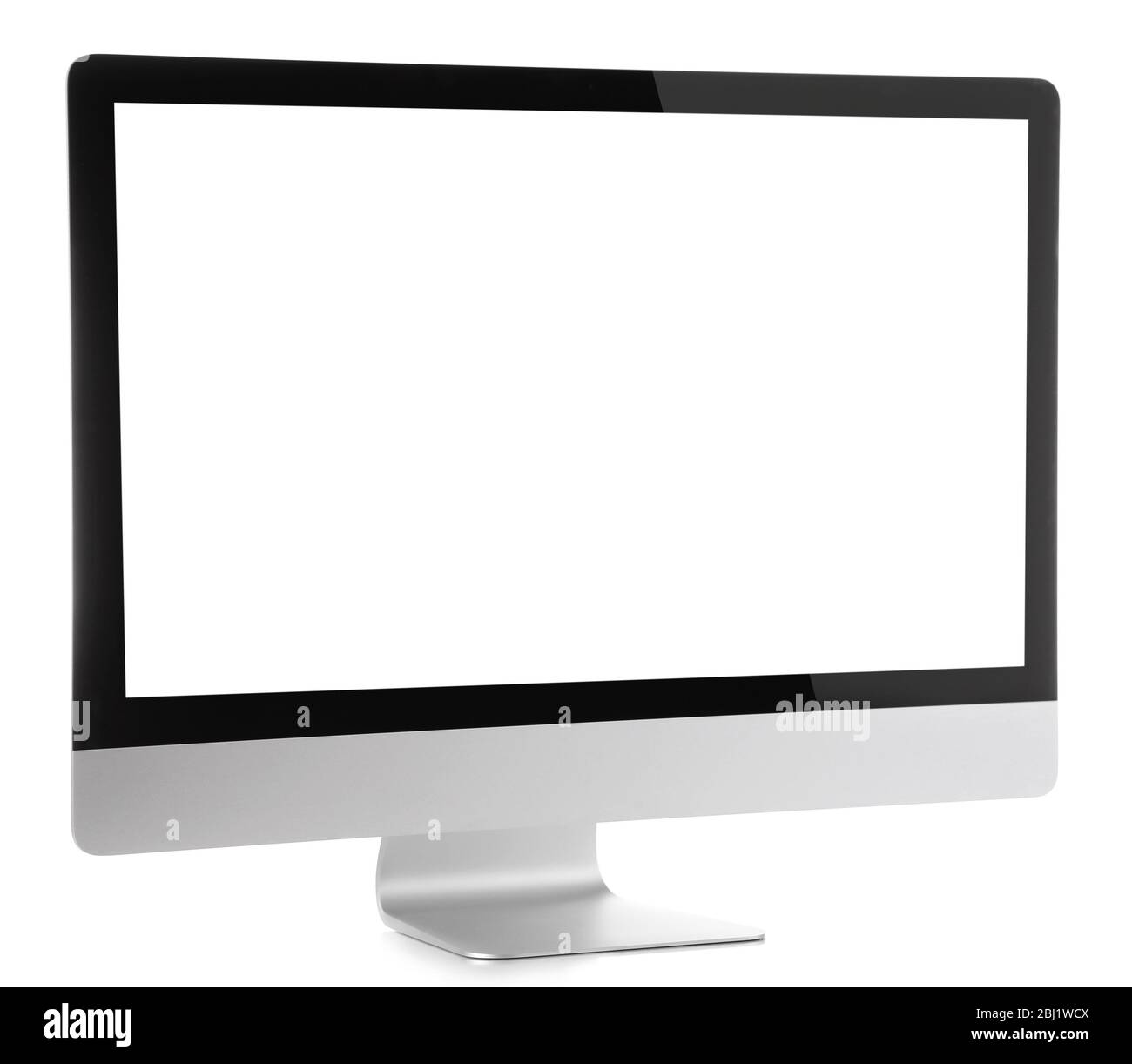 Modern monitor isolated on white Stock Photo - Alamy