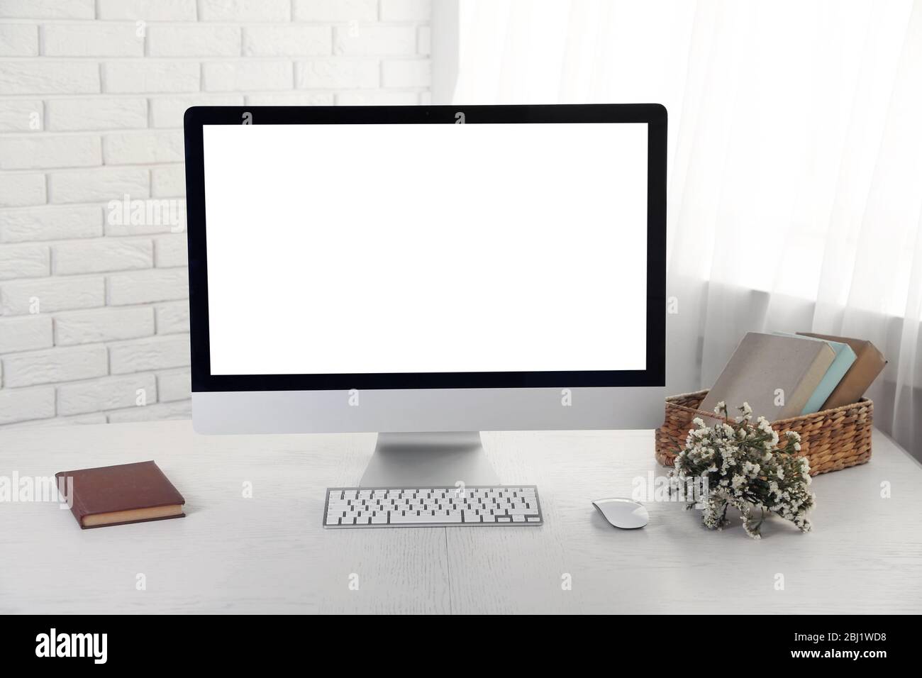 Office workplace with modern computer Stock Photo - Alamy