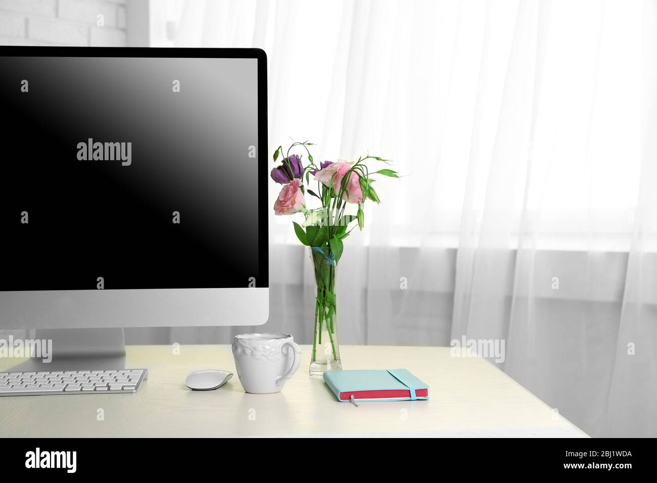 Office workplace with modern computer Stock Photo - Alamy