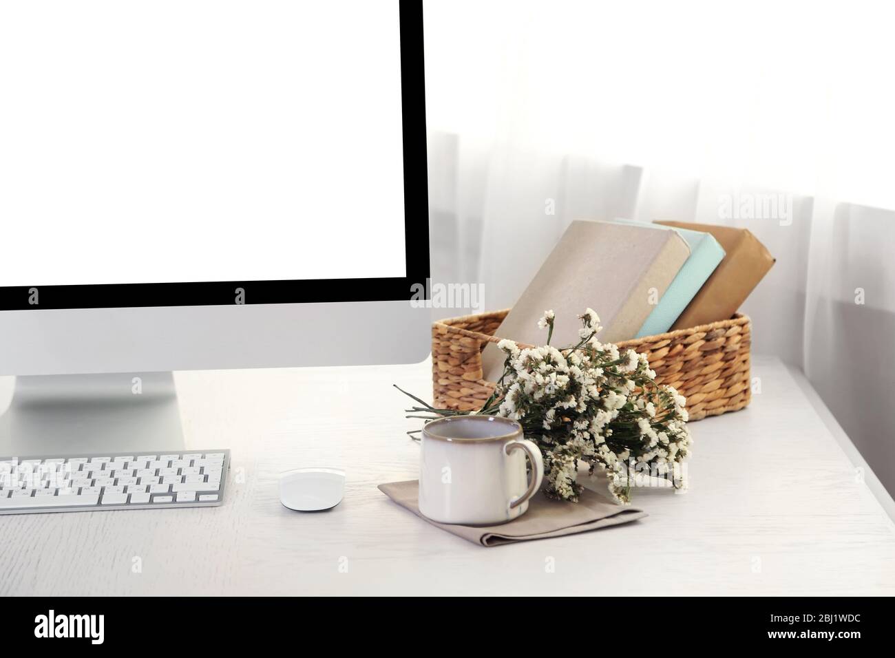 Office workplace with modern computer Stock Photo - Alamy