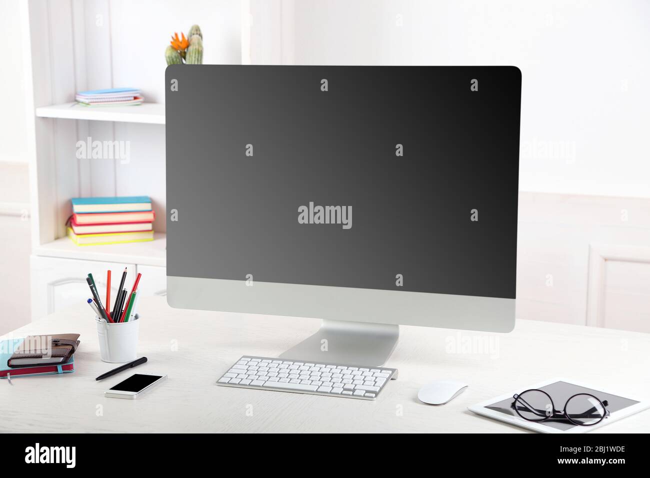 Office workplace with modern computer Stock Photo - Alamy