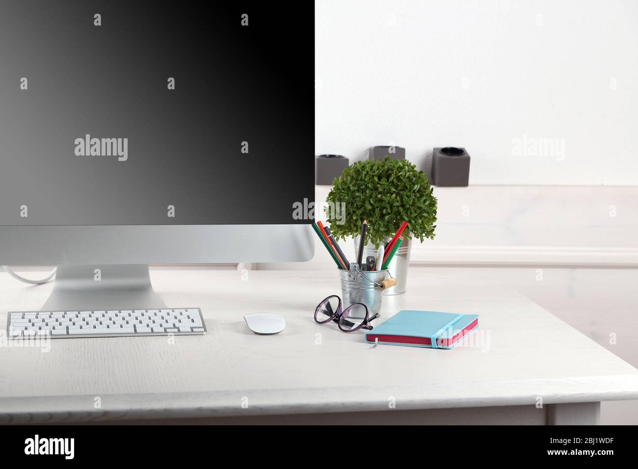 Office workplace with modern computer Stock Photo - Alamy