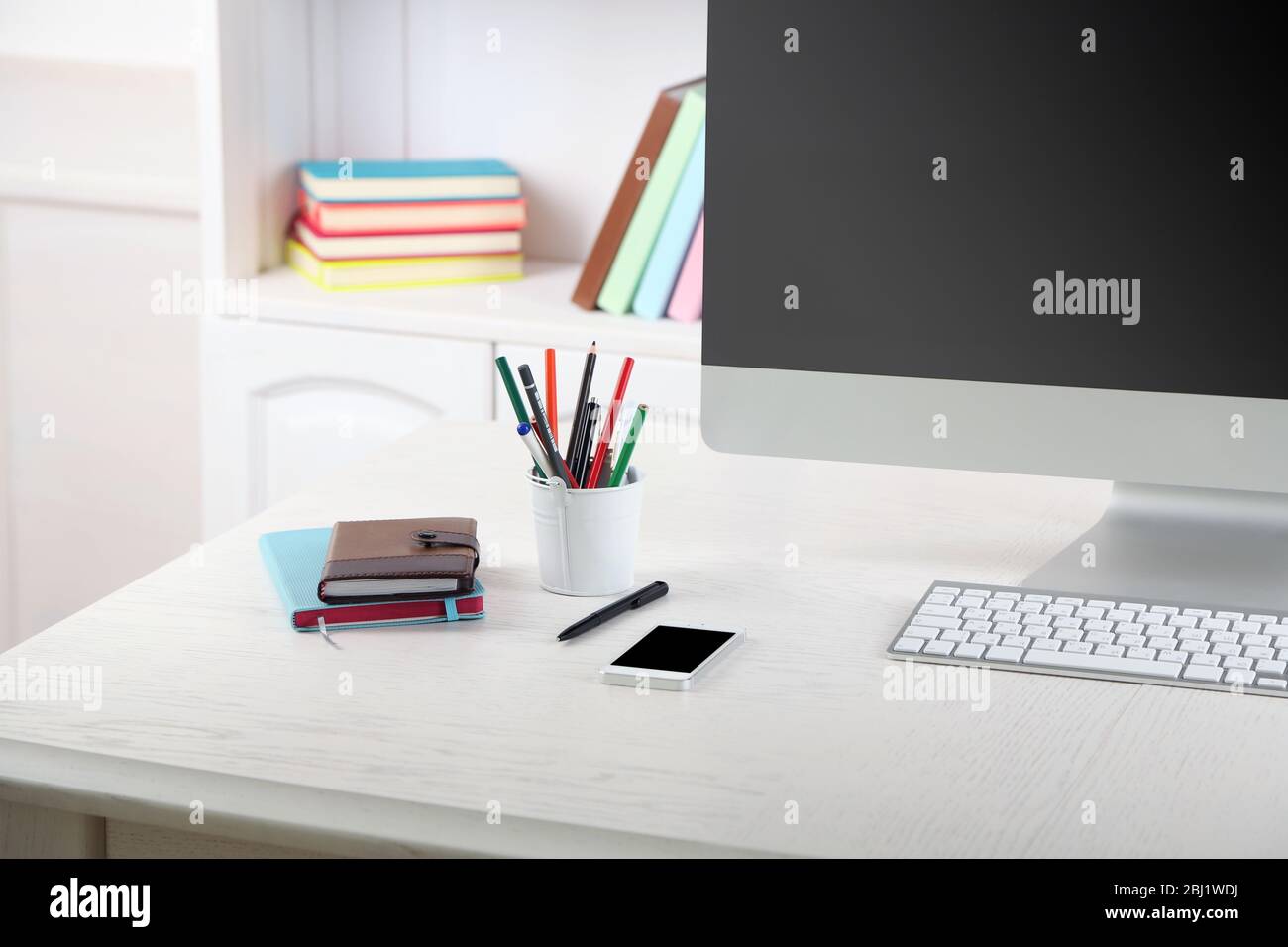 Office workplace with modern computer Stock Photo - Alamy
