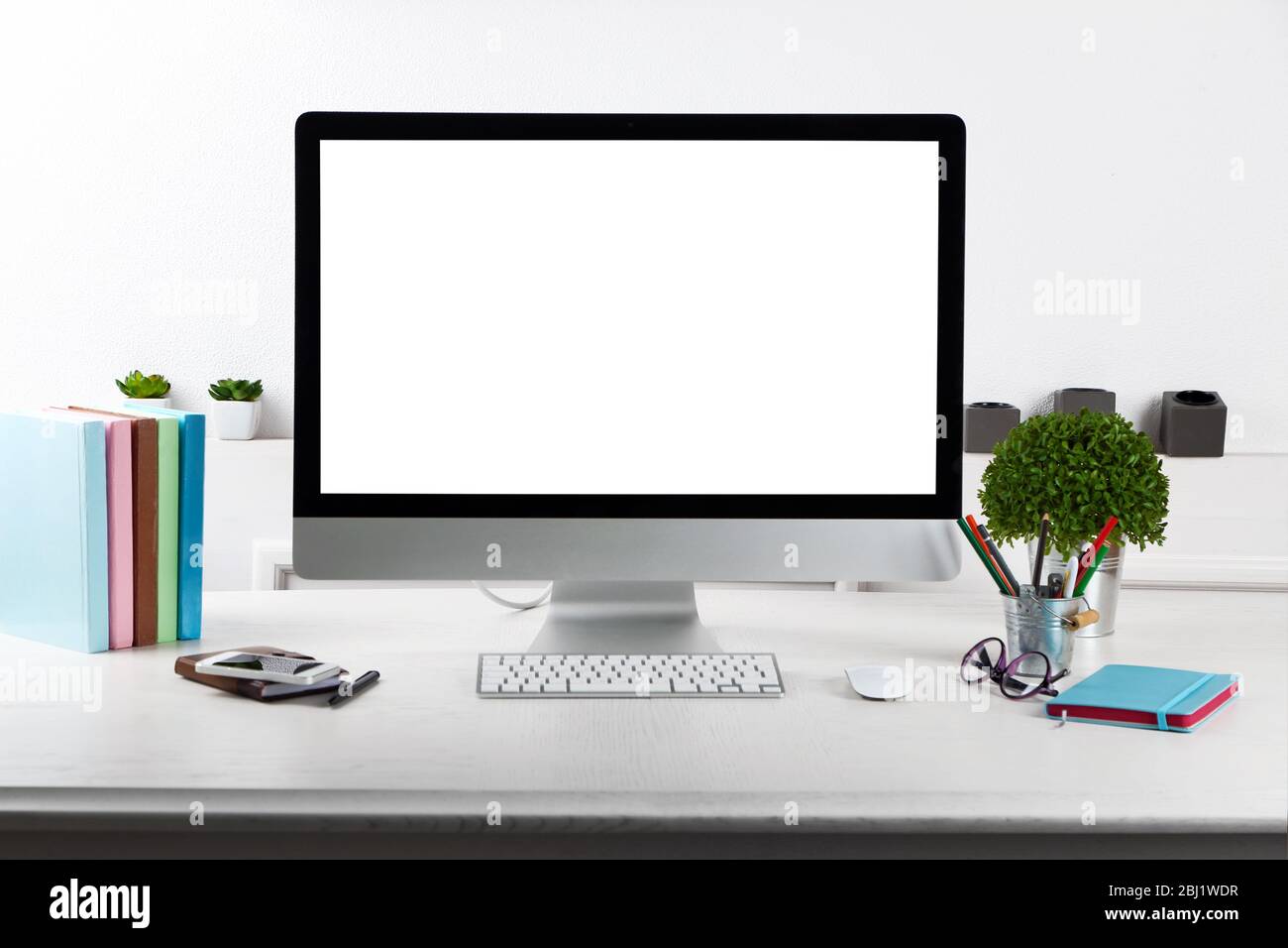 Office workplace with modern computer Stock Photo - Alamy