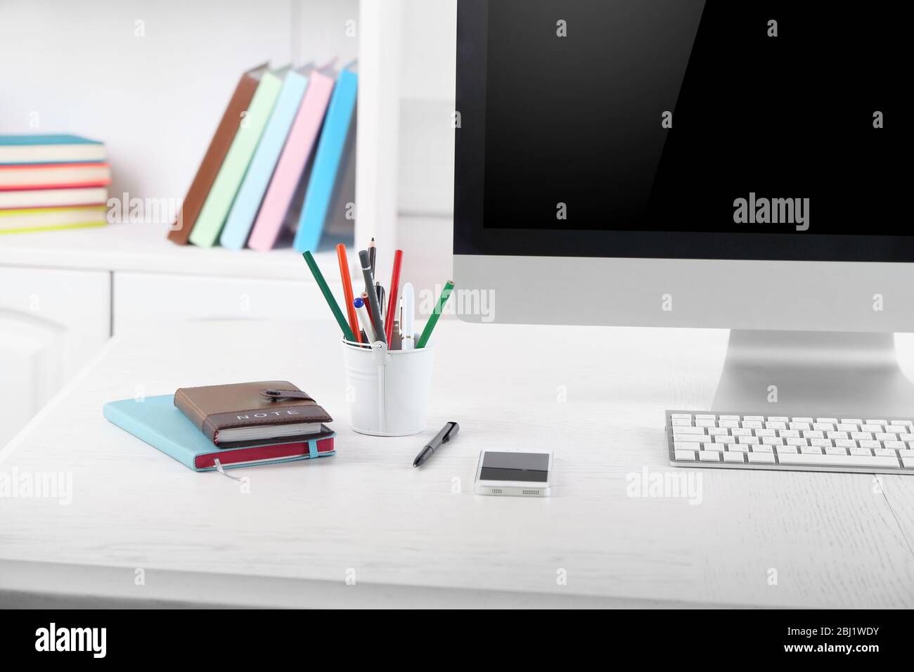 Office workplace with modern computer Stock Photo - Alamy