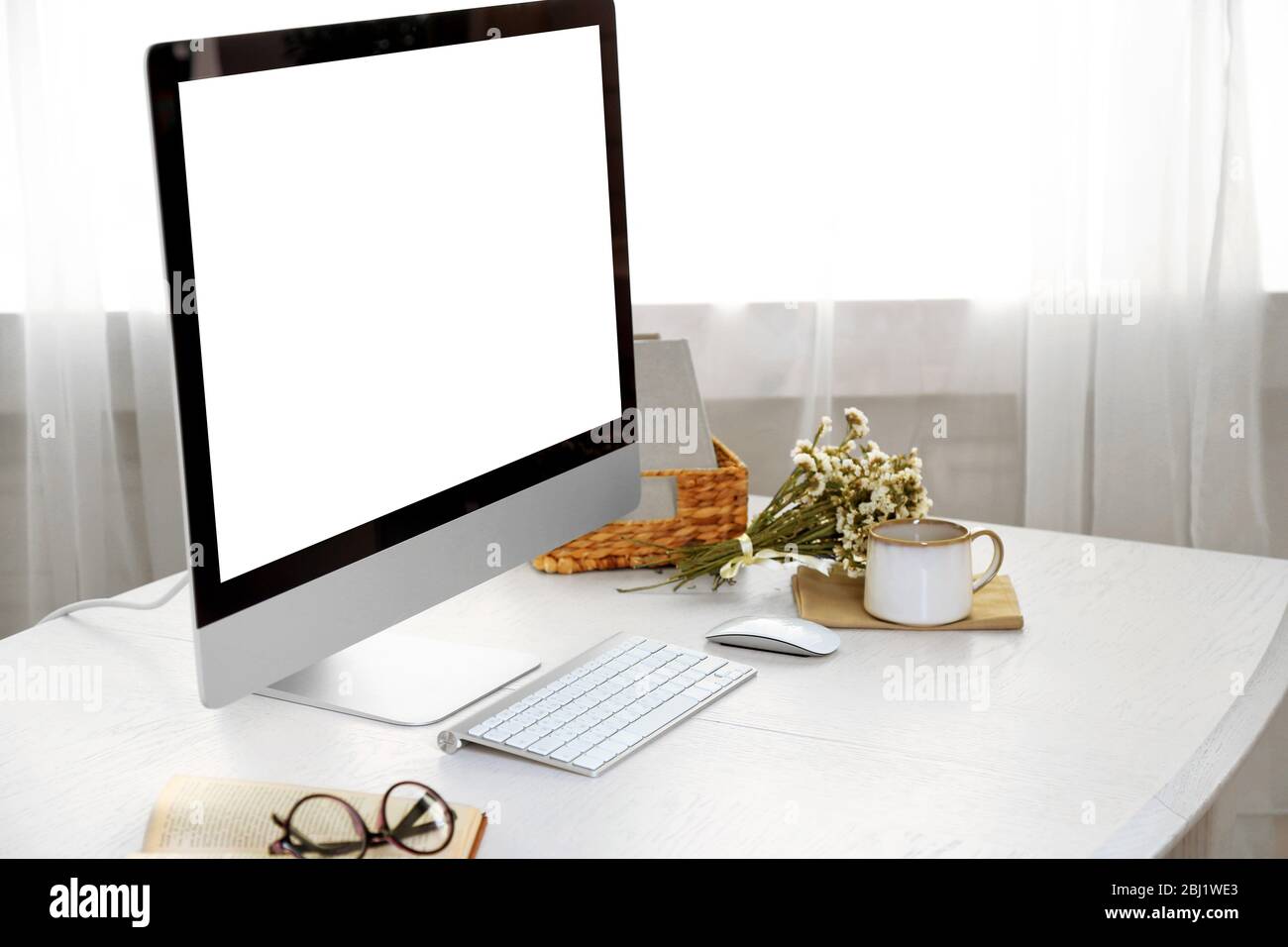 Office workplace with modern computer Stock Photo - Alamy