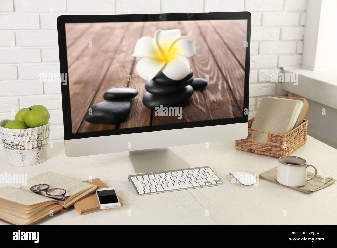 Office workplace with modern computer Stock Photo - Alamy