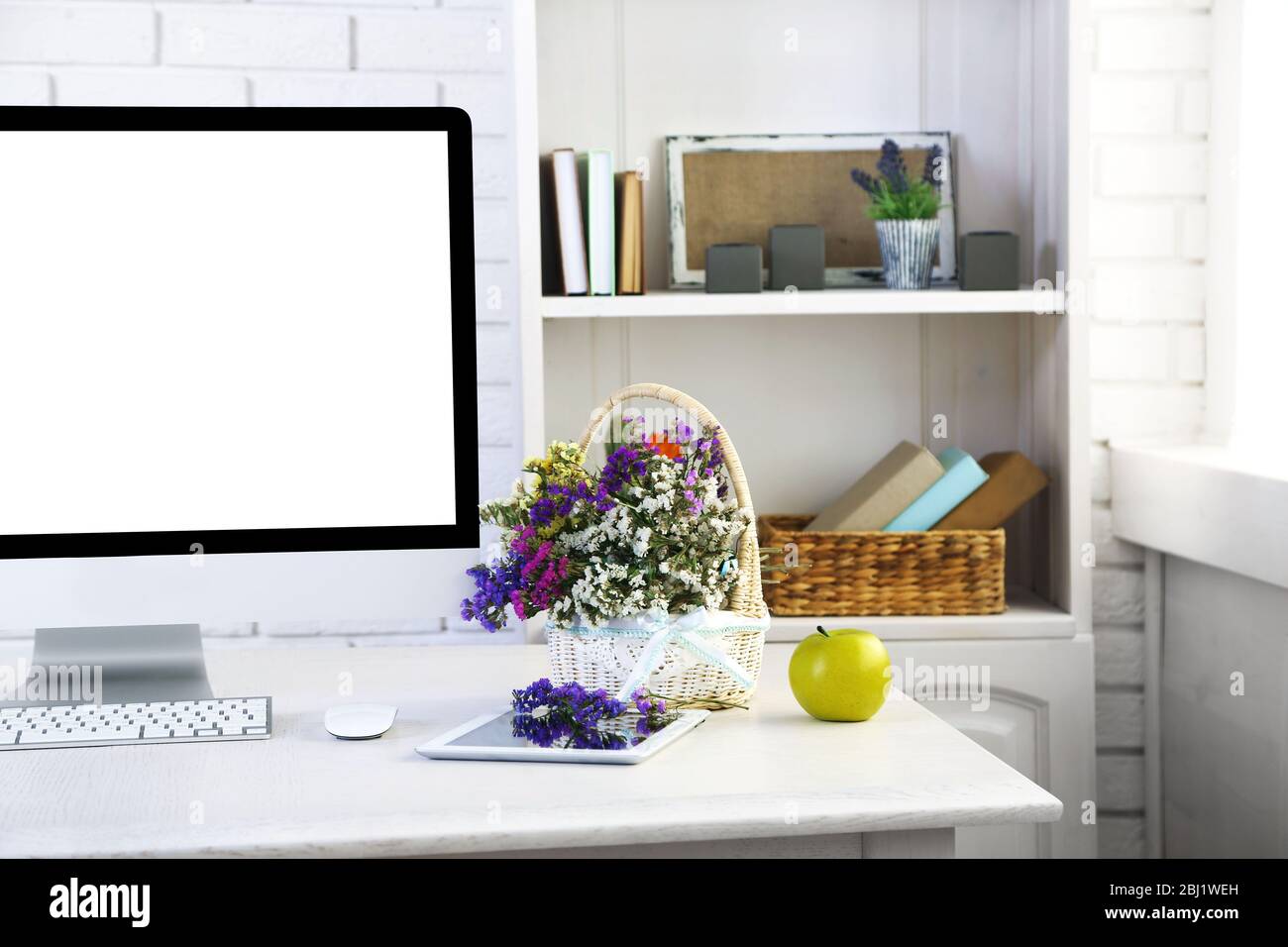 Office workplace with modern computer Stock Photo - Alamy