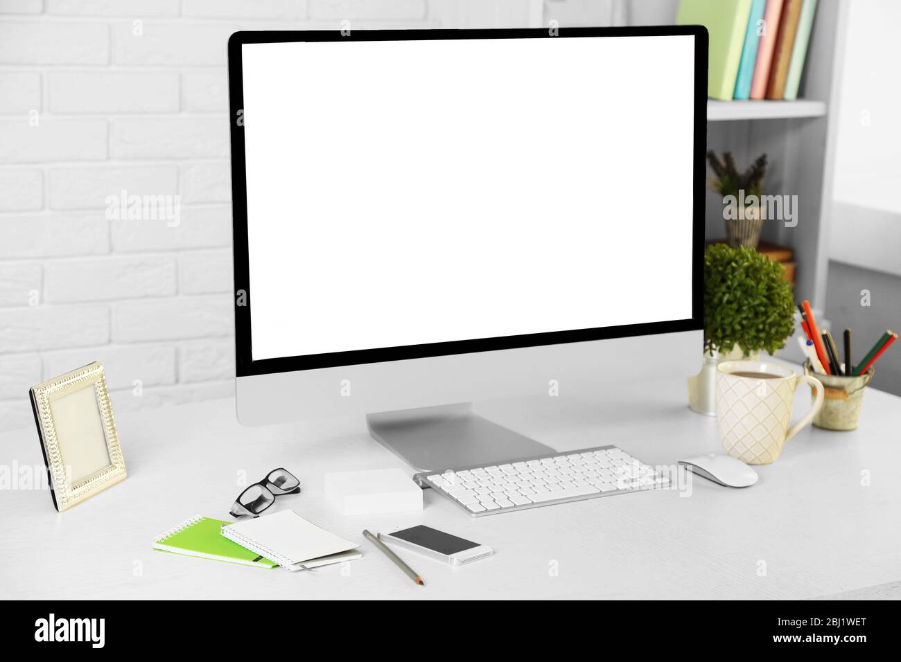 Office workplace with modern computer Stock Photo - Alamy