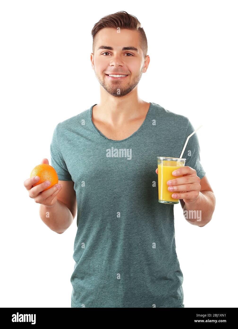 Man drinking orange juice isolated hi-res stock photography and images ...