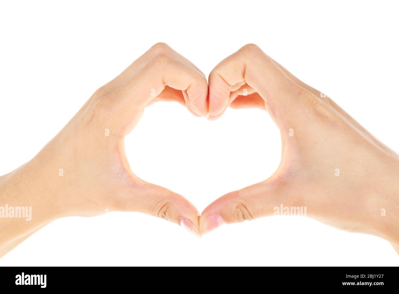 Woman making heart gesture hands Cut Out Stock Images & Pictures - Alamy
