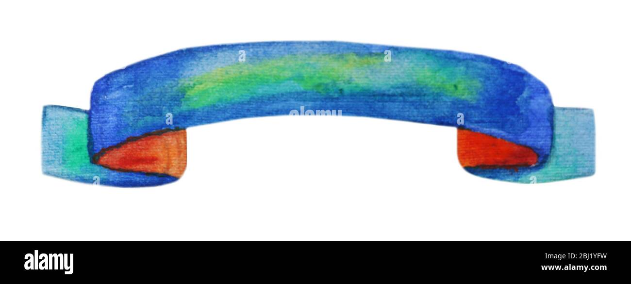 Hand painted ribbon colorful isolated on white Stock Photo - Alamy