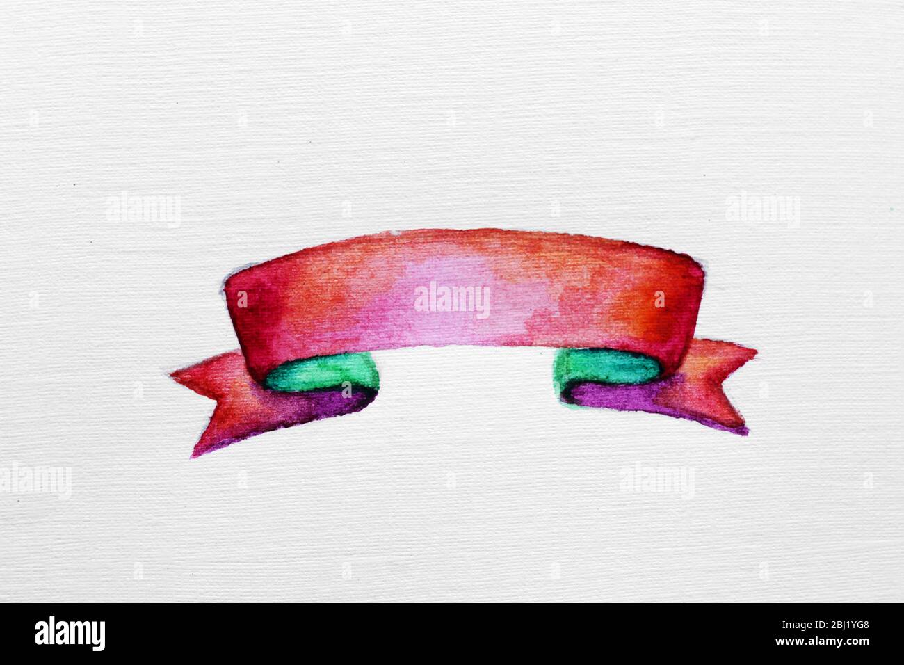 Hand painted ribbon colorful isolated on white Stock Photo - Alamy