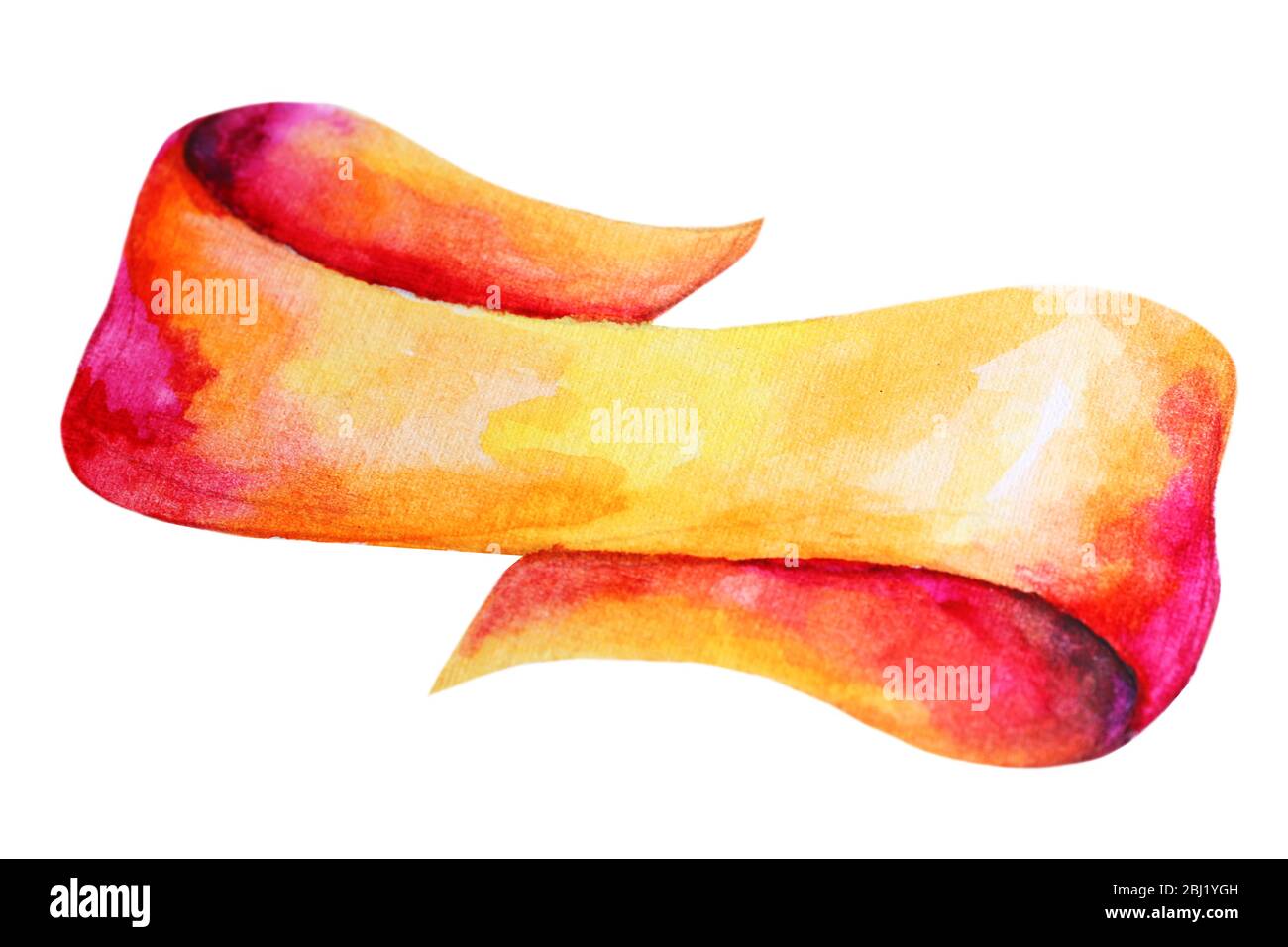 Hand painted ribbon colorful isolated on white Stock Photo - Alamy