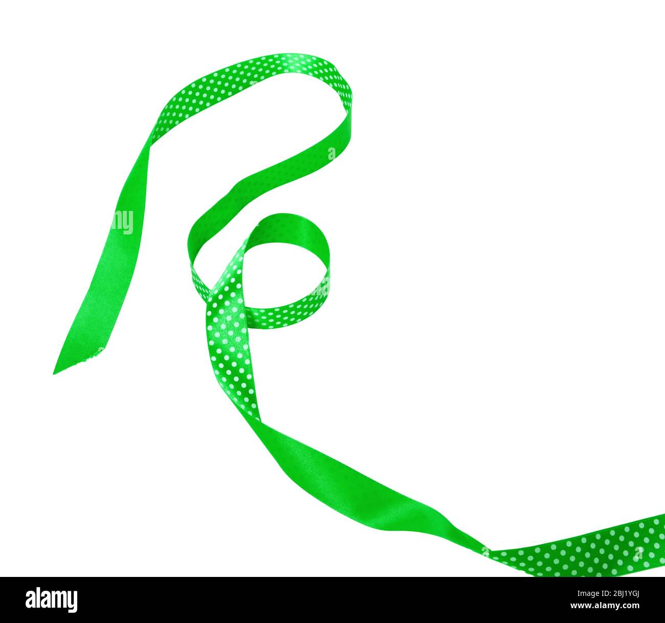 Green ribbon bow isolated on white background Stock Photo - Alamy