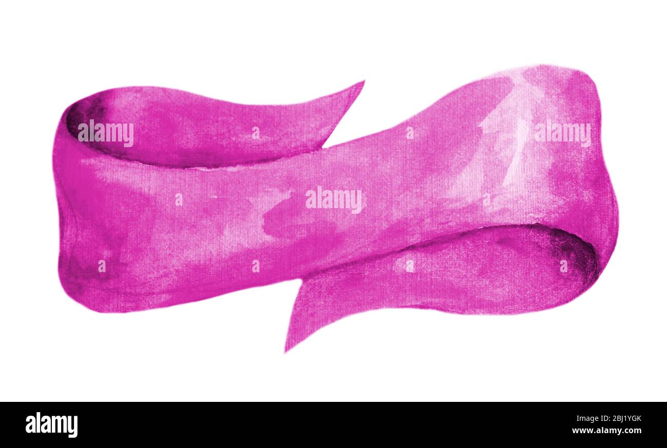Hand painted ribbon colorful isolated on white Stock Photo - Alamy