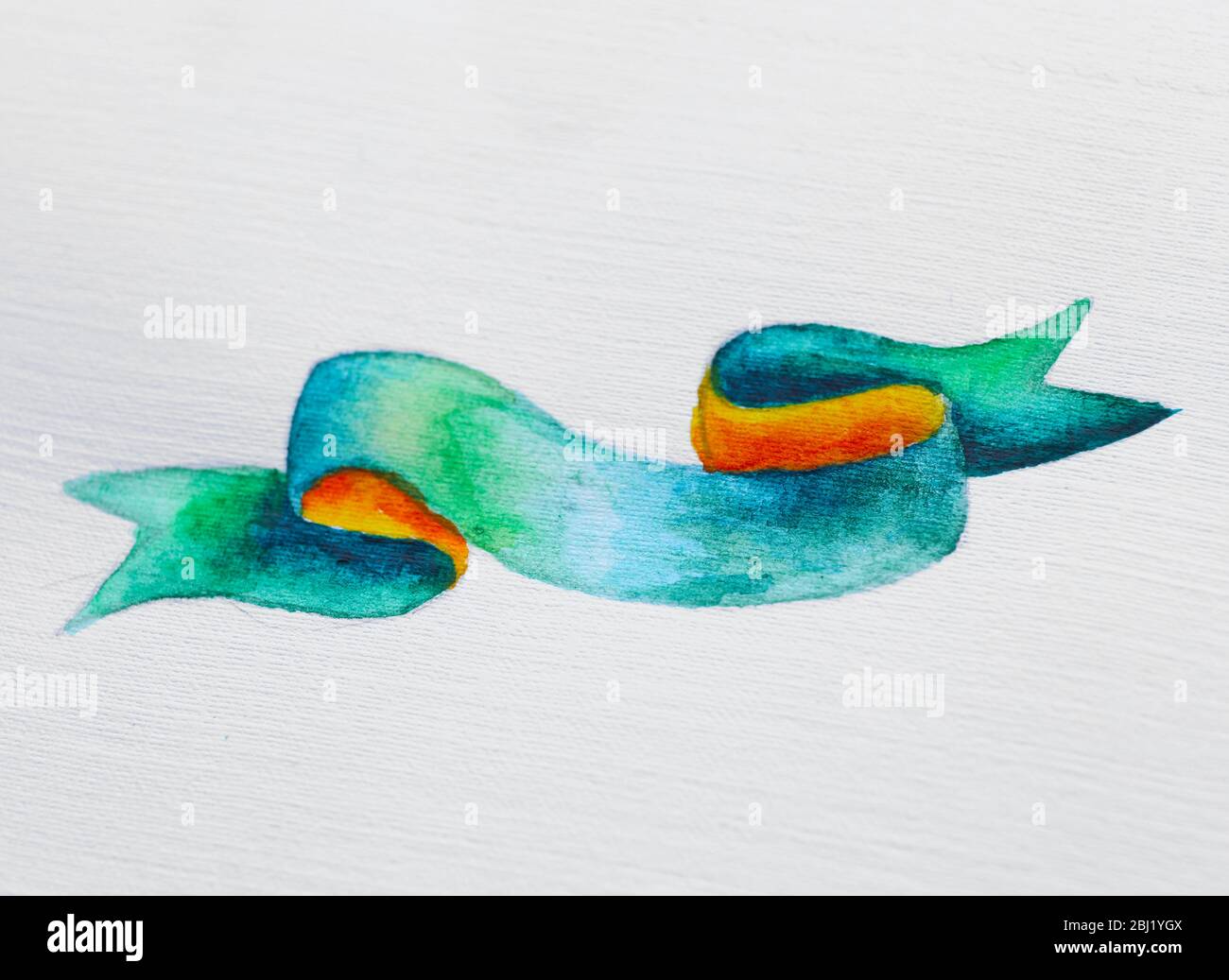 Hand painted ribbon colorful isolated on white Stock Photo - Alamy