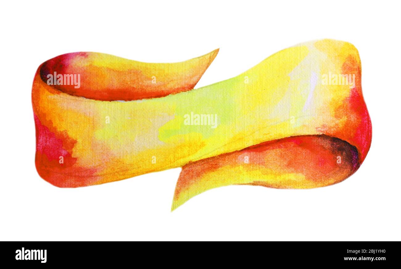 Hand painted ribbon colorful isolated on white Stock Photo - Alamy
