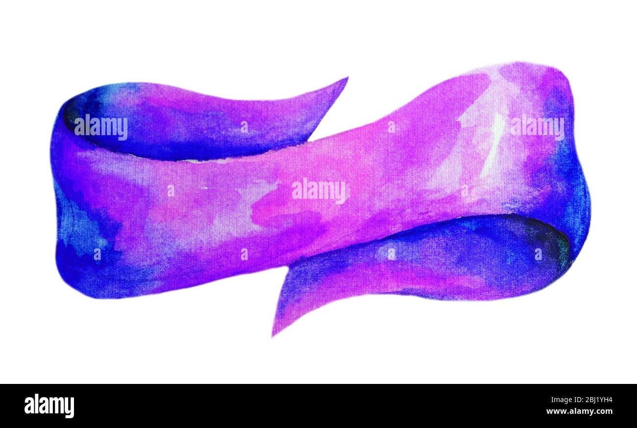 Hand painted ribbon colorful isolated on white Stock Photo - Alamy