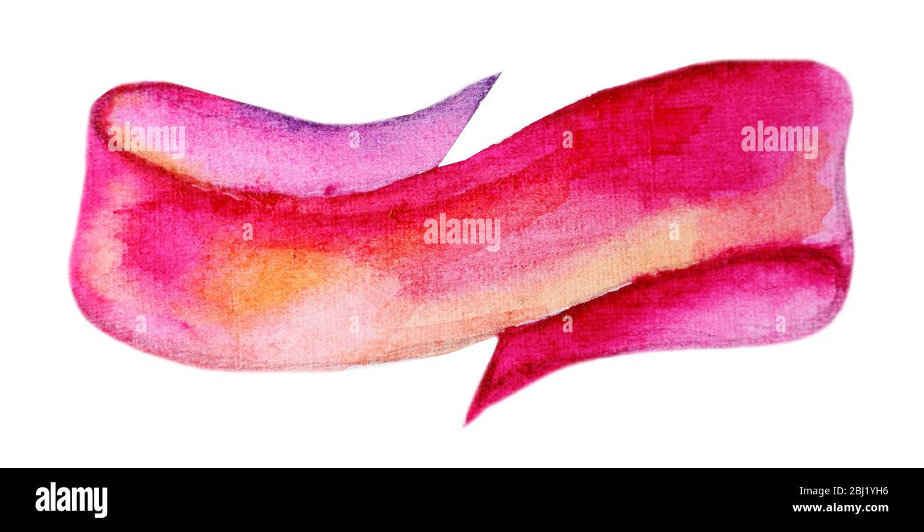 Hand painted ribbon colorful isolated on white Stock Photo - Alamy