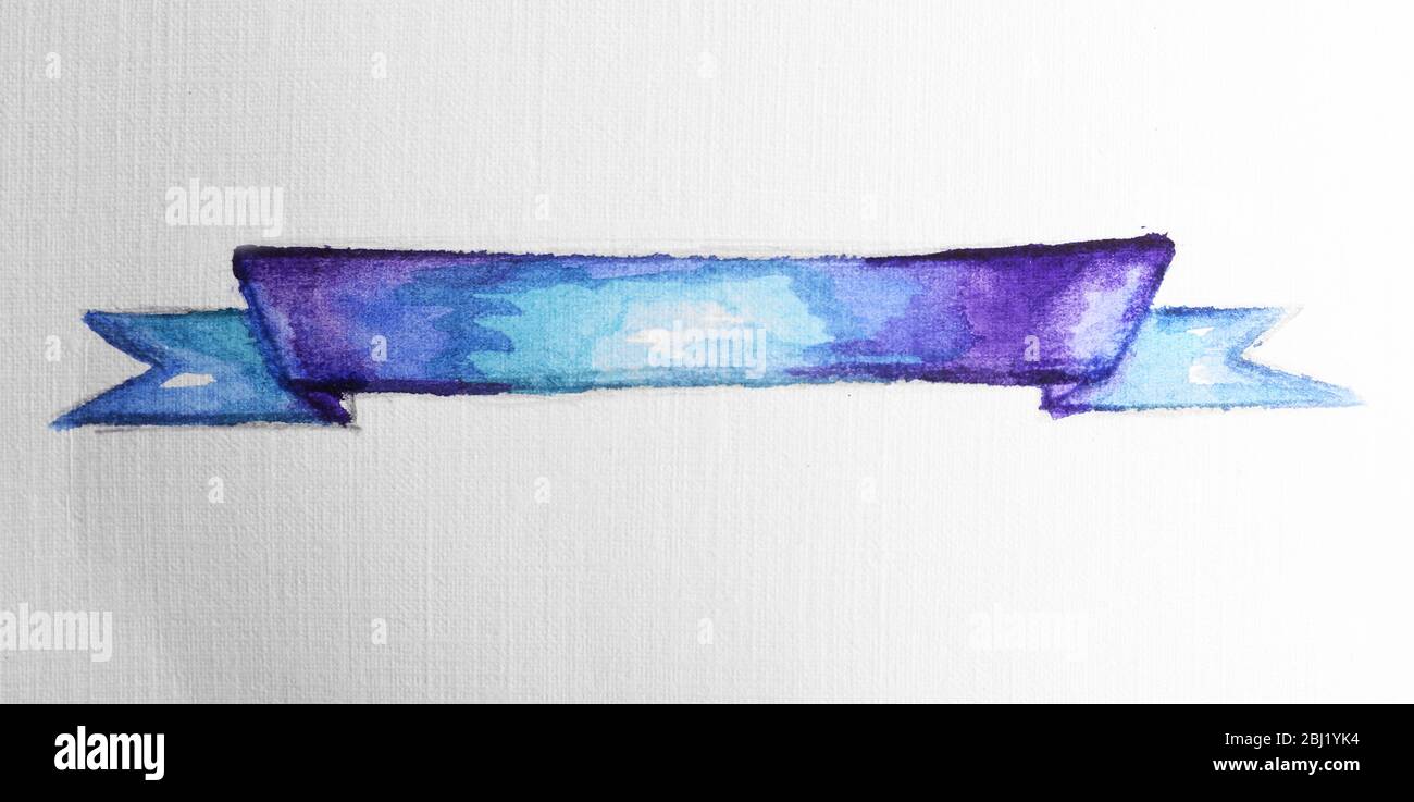 Hand painted ribbon colorful isolated on white Stock Photo - Alamy